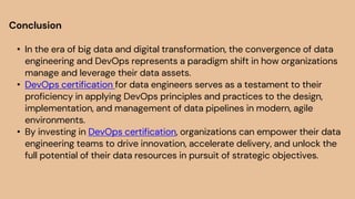DevOps Certification for Data Engineers Managing Data Pipelines in ...