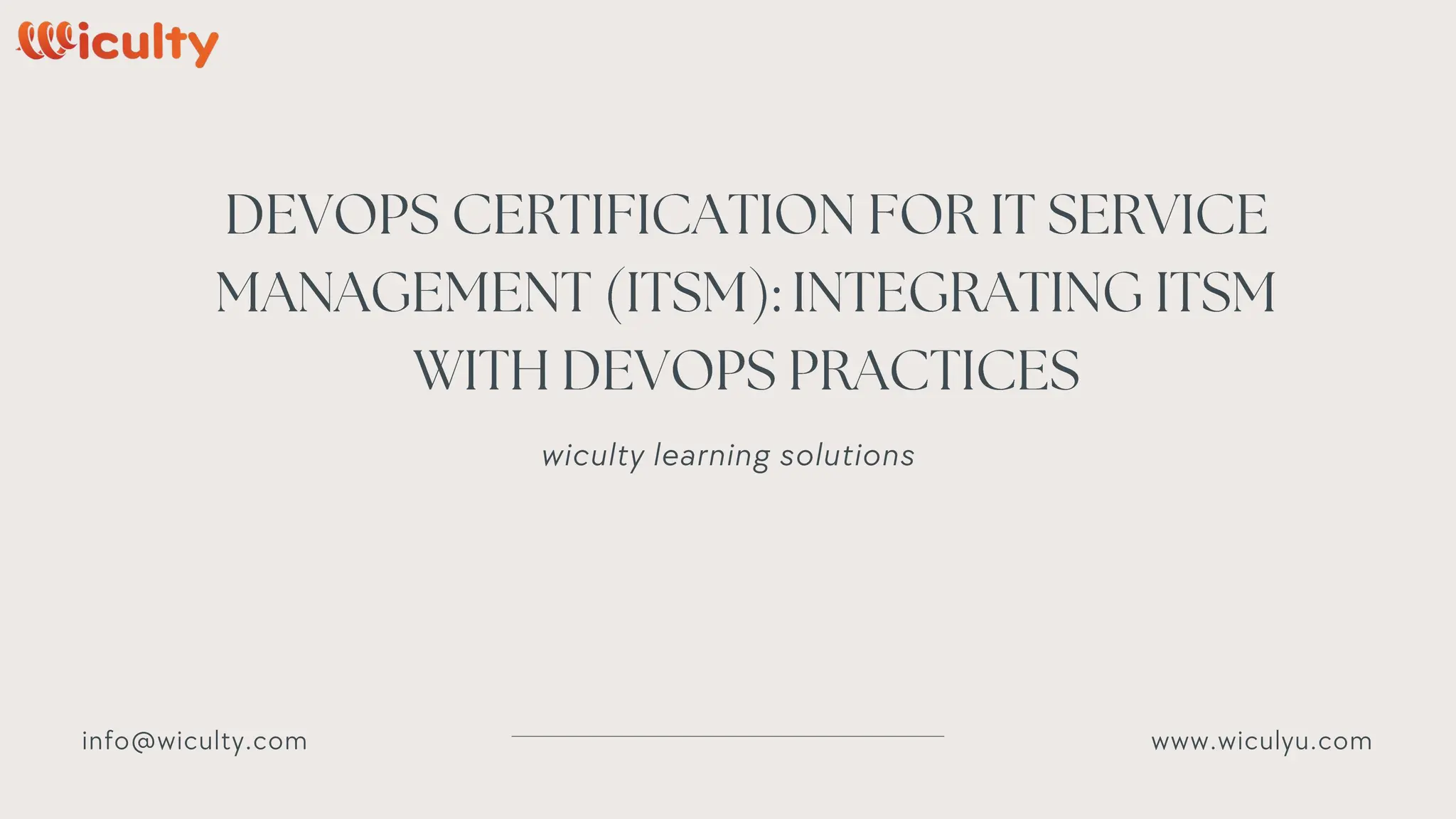 DevOps Certification for IT Service Management (ITSM) Integrating ITSM ...