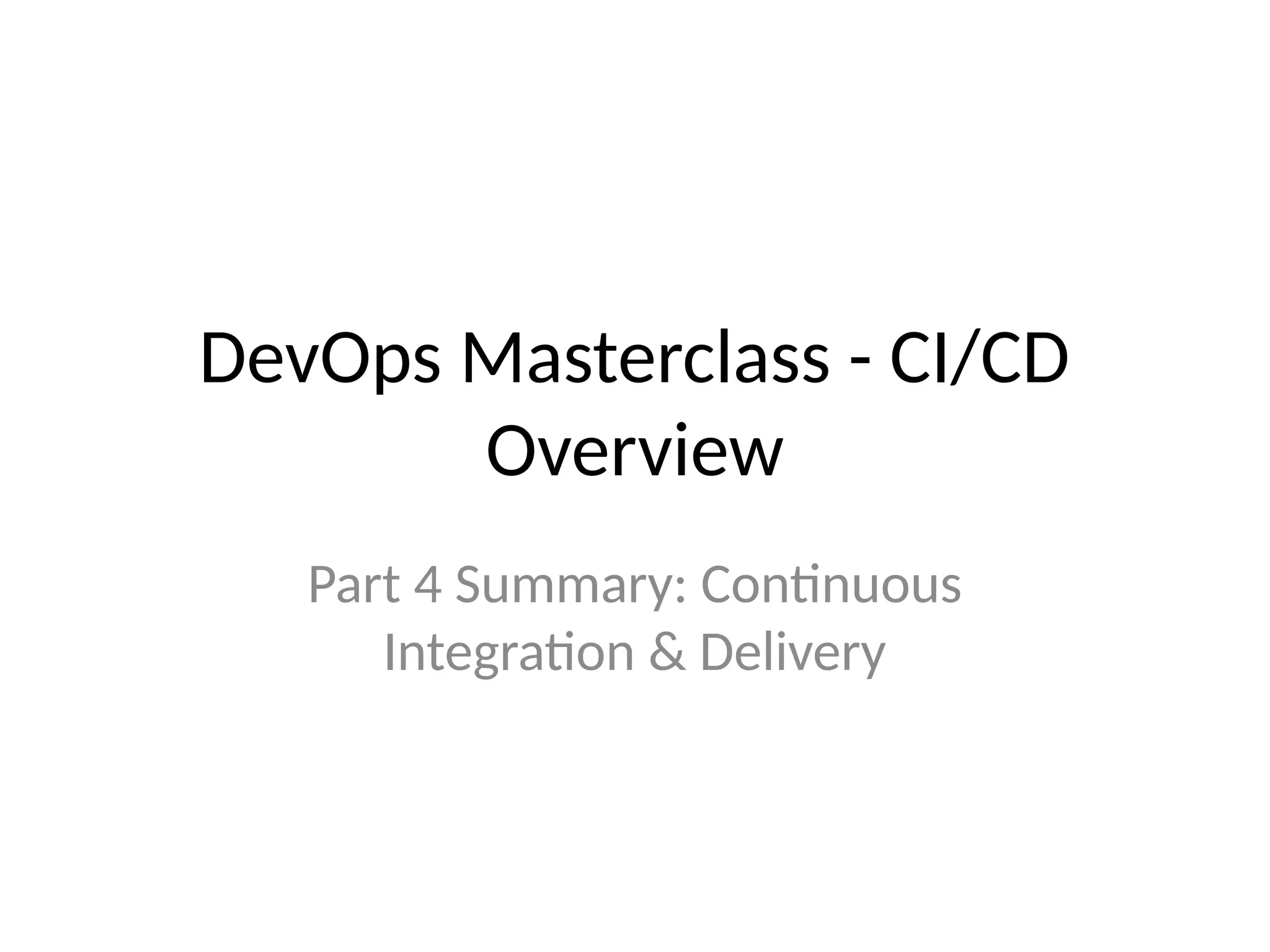 Devops Ci Cd Summary Devops Part4 Pptx