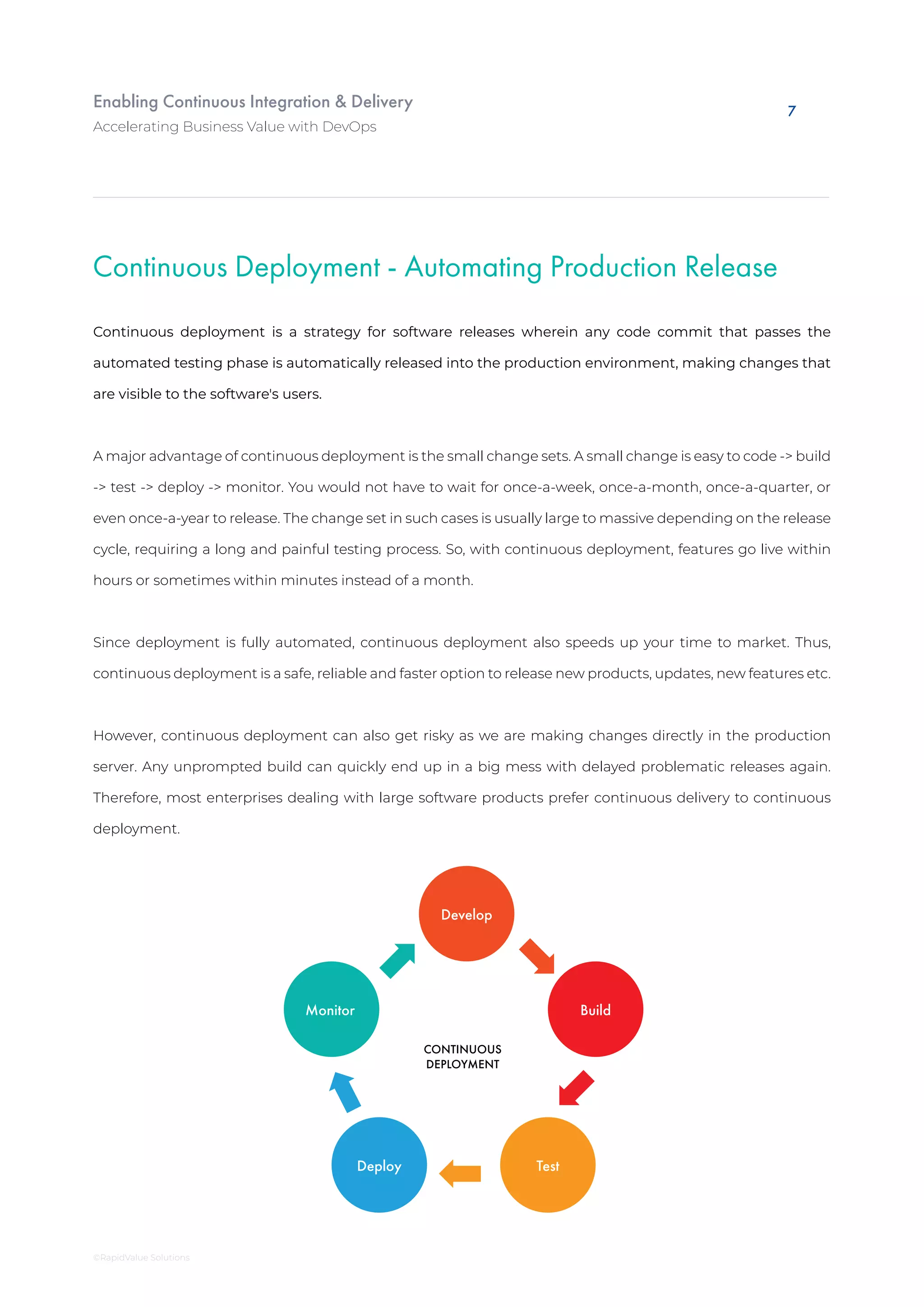 DevOps Continuous Integration & Delivery - A Whitepaper by RapidValue | PDF