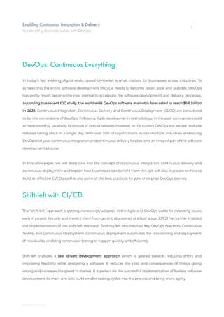 DevOps Continuous Integration & Delivery - A Whitepaper by RapidValue | PDF
