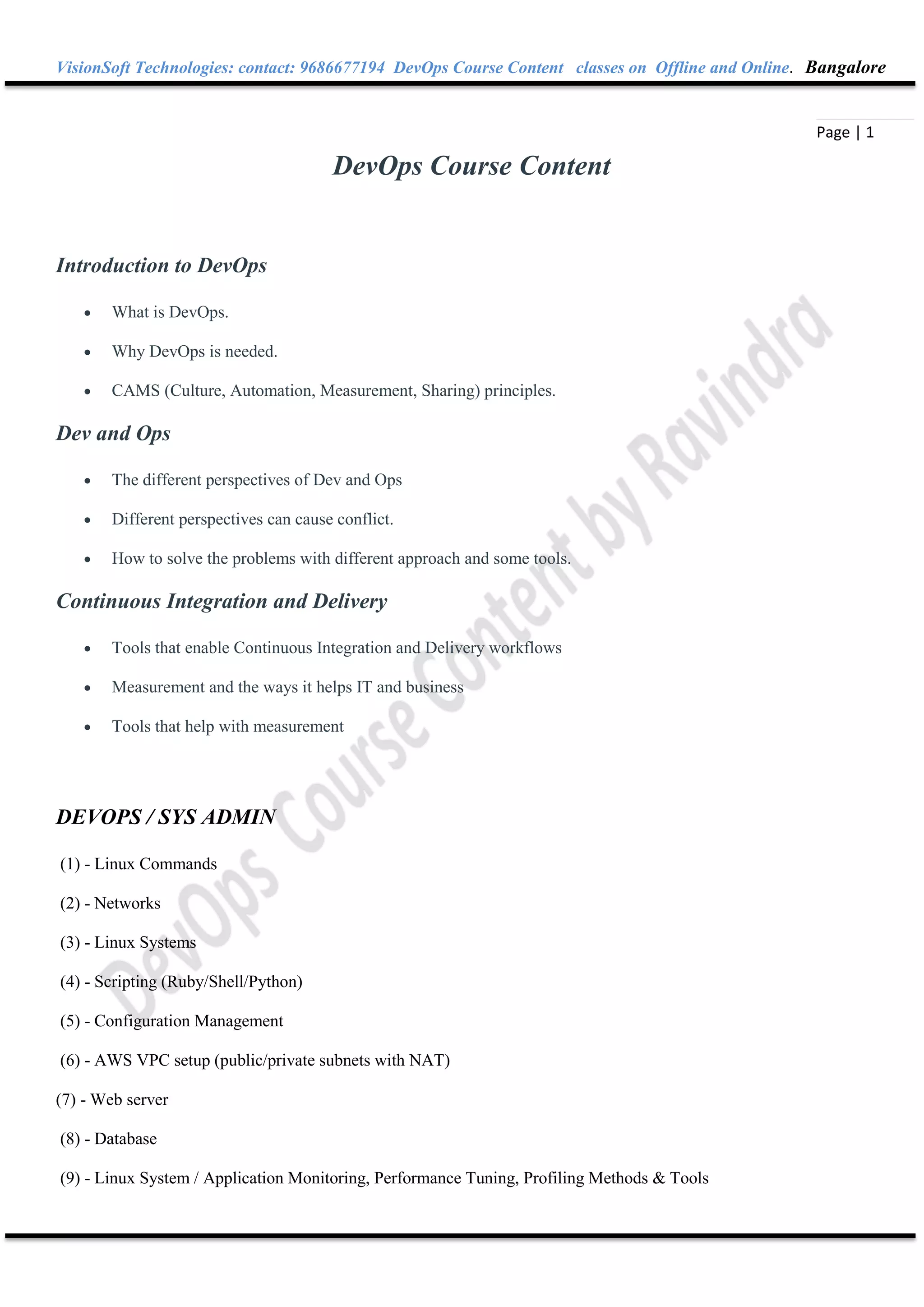 Devops course content | PDF