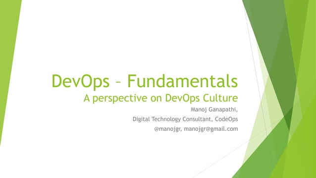DevOps Fundamentals: A perspective on DevOps Culture | PPT