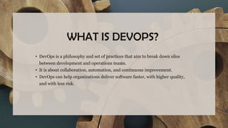 DevOps, devops culture and its pratices. | PPTX