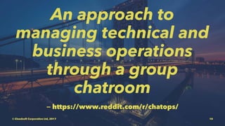 Using ChatOps In An Open And Conversational Workflow | PDF | Cloud Computing | Internet