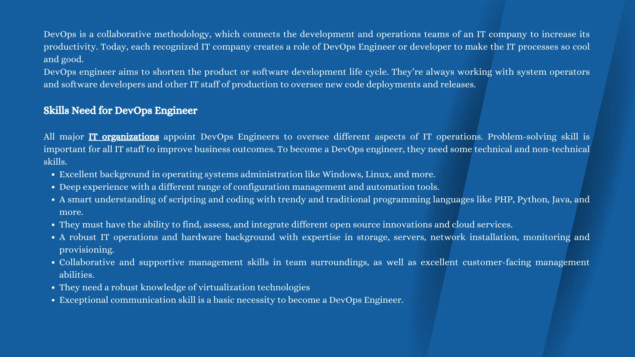 DevOps Engineer Roles and Responsibilities - Infrastructure Team | PDF