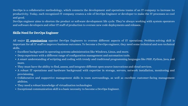 DevOps Engineer Roles and Responsibilities - Infrastructure Team | PPT