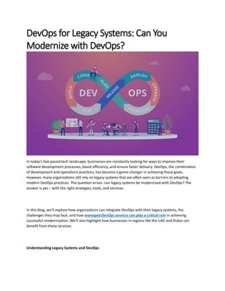 DevOps for Legacy Systems: Can You Modernize with DevOps? | PDF