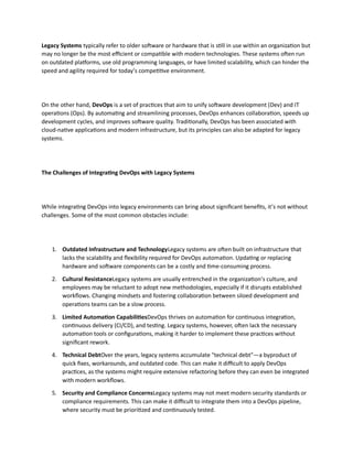 DevOps for Legacy Systems: Can You Modernize with DevOps? | PDF
