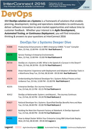 DevOps for z Systems @ InterConnect 2016 | PDF
