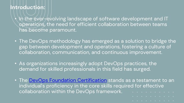 DevOps Foundation Certification Building the Core Skills for Collaboration.pptx | Web ...
