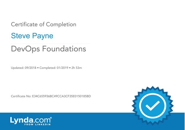 Dev opsfoundations certificateofcompletion | PDF