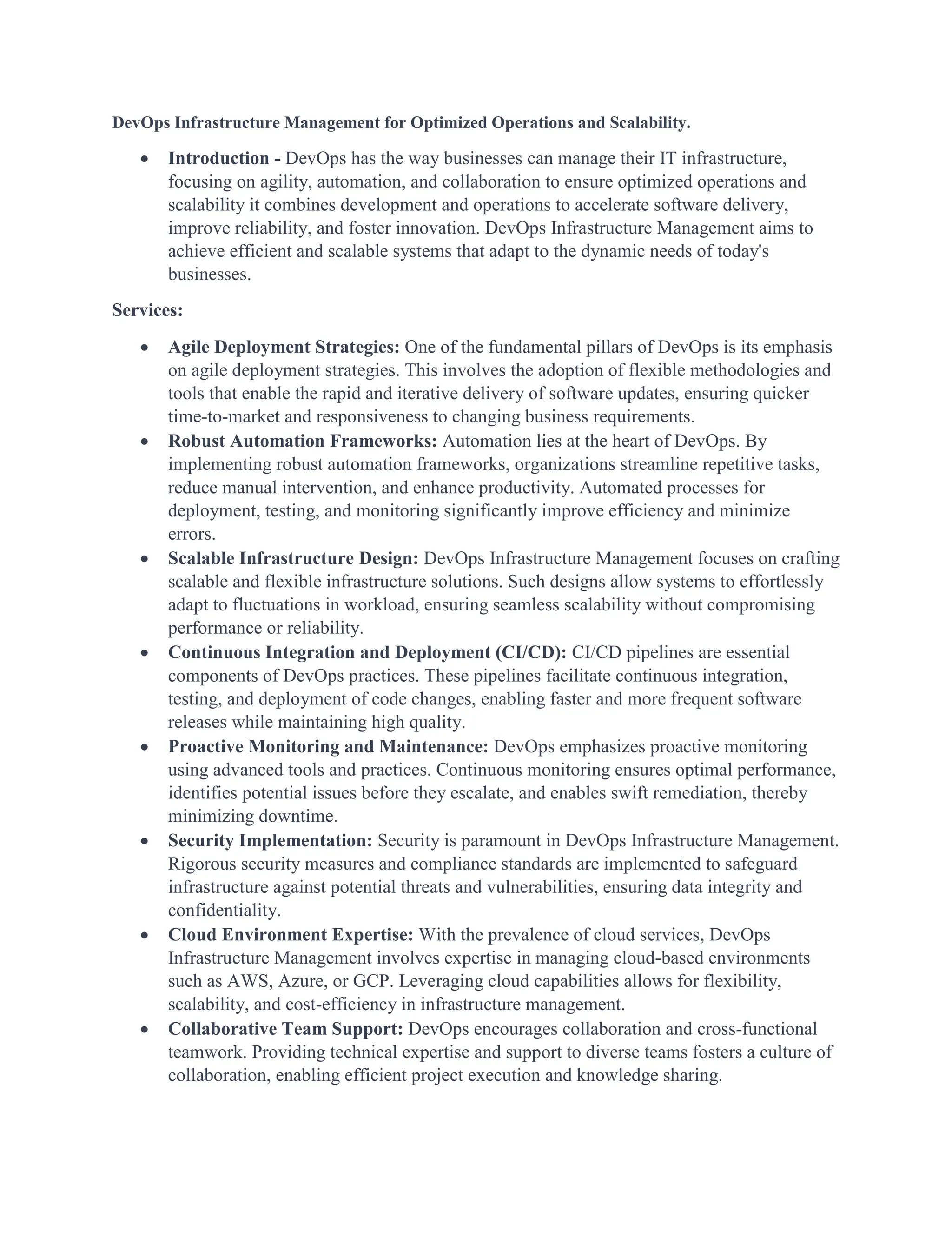 DevOps Infrastructure Management for Optimized Operations and ... DevOps Infrastructure Management for Optimized Operations and ...