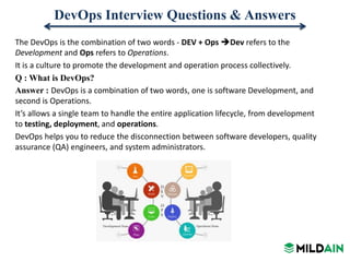 Dev ops interview questions & answers | PPTX