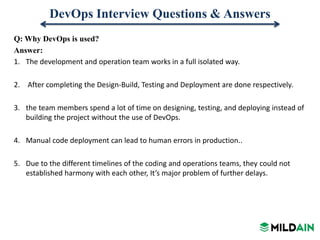 Dev ops interview questions & answers | PPTX