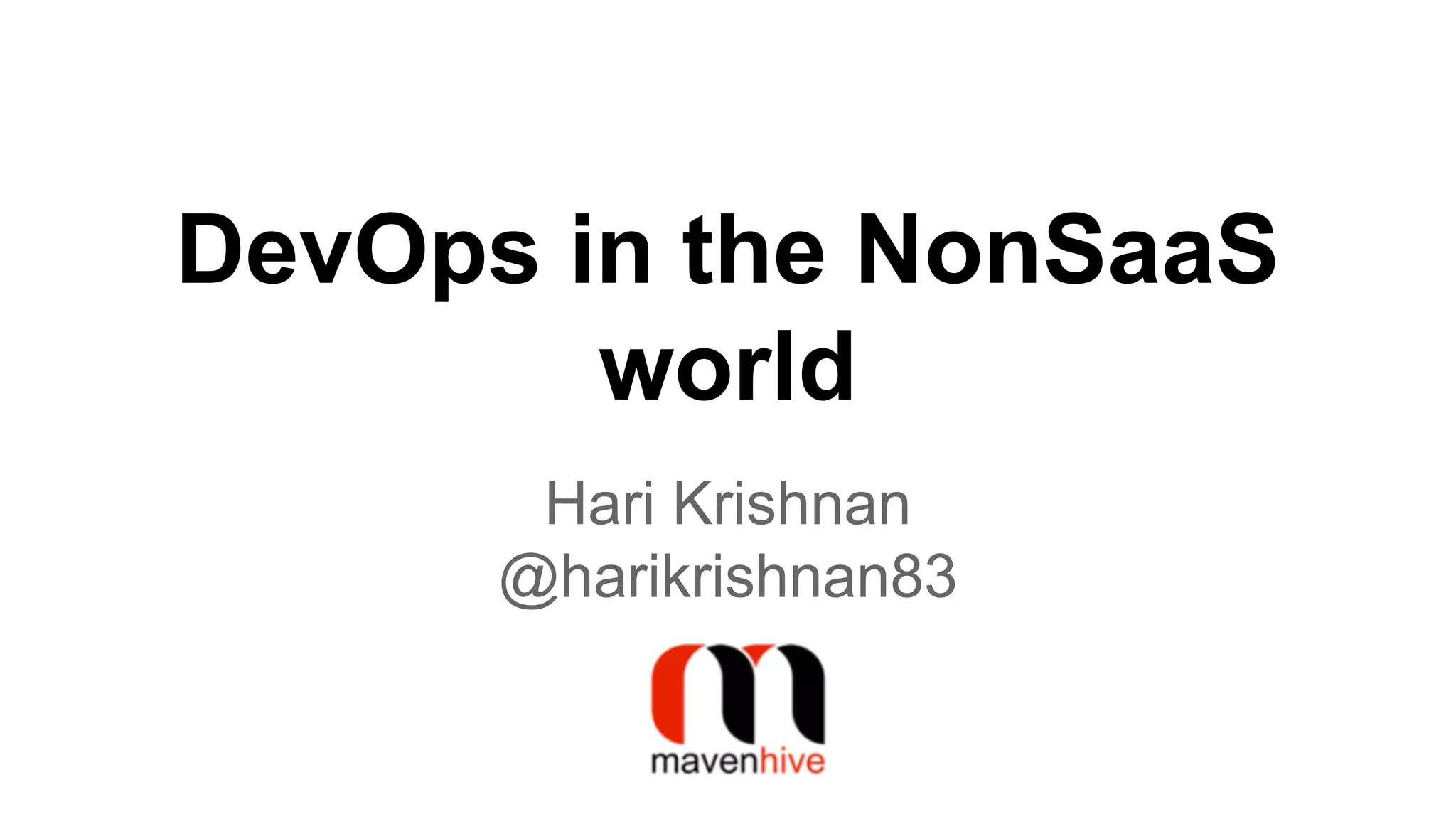 Devops in the non saas world | PPT
