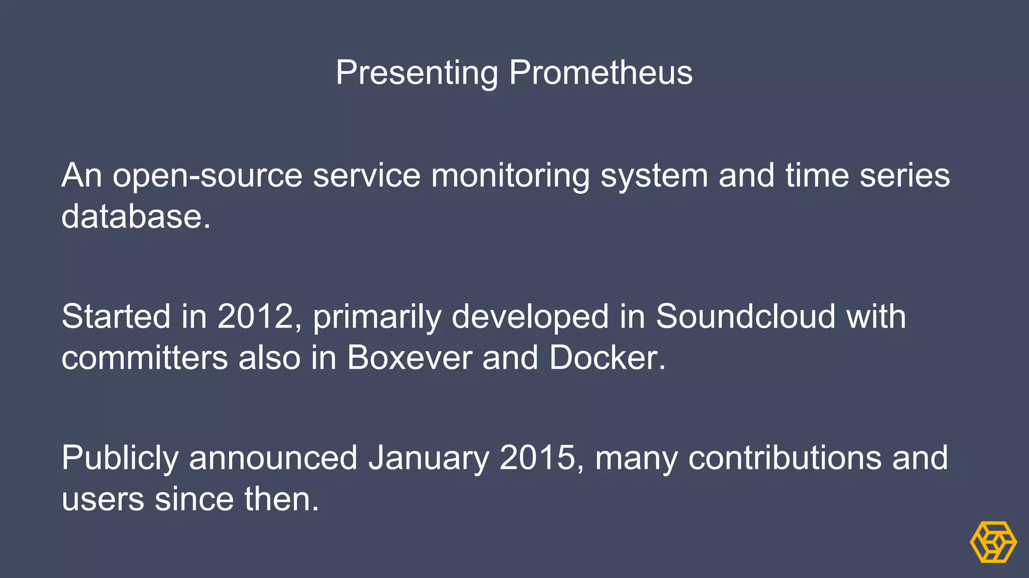 Systems Monitoring With Prometheus Devops Ireland April 2015 Pdf Databases Computer