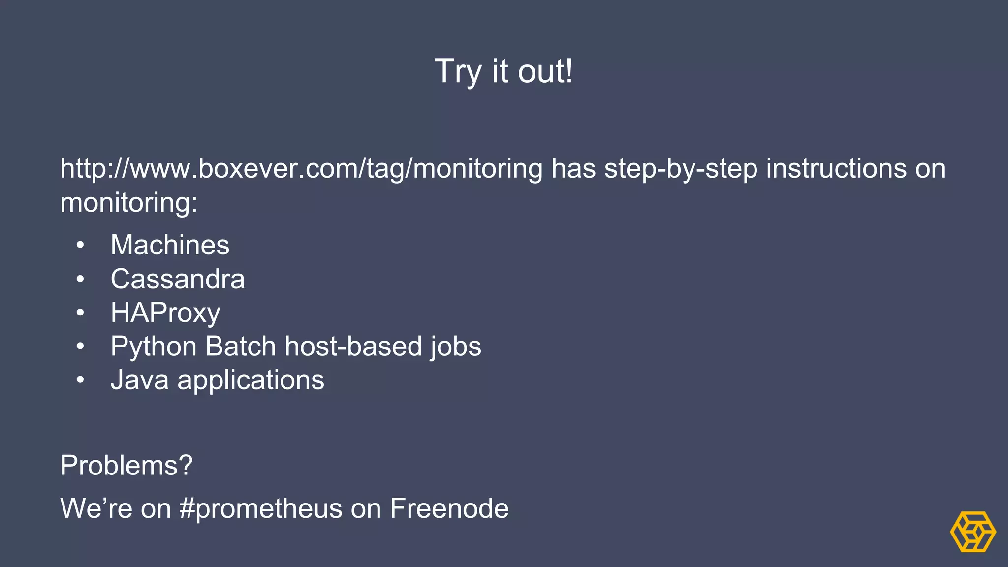 Systems Monitoring With Prometheus Devops Ireland April 2015 Pdf Databases Computer