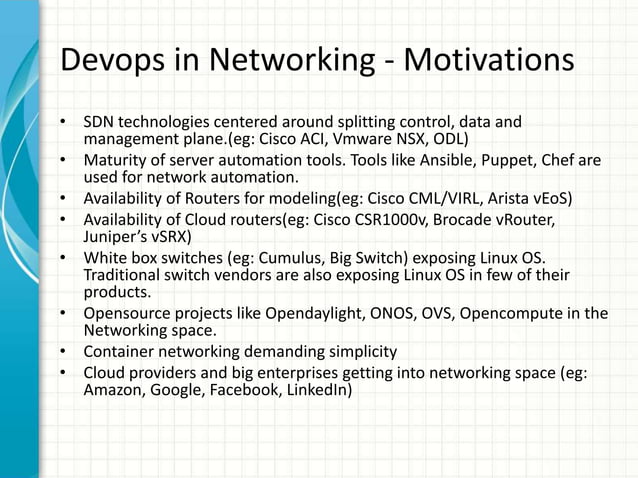Devops in Networking | PPTX