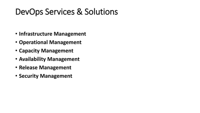 DevOps Consulting Services | Azure DevOps | AWS DevOps | PPT