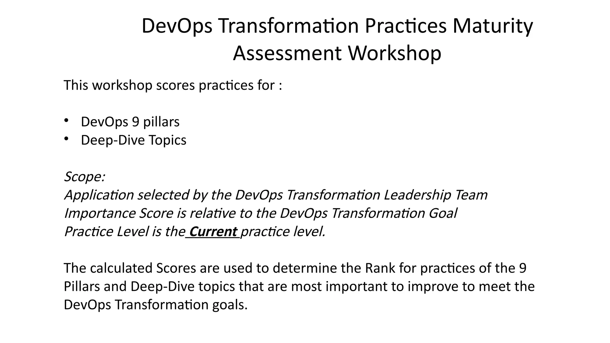 DevOps Practices Maturity Assessments Worksho.pptx