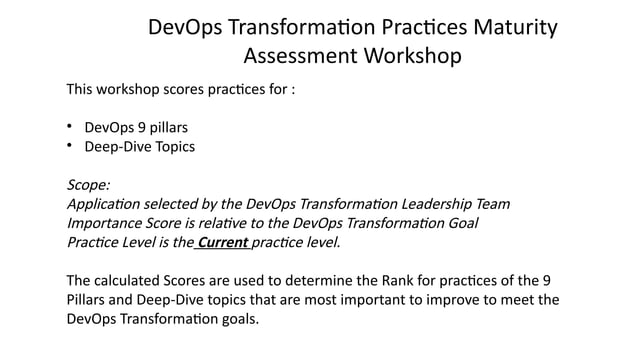 DevOps Practices Maturity Assessments Worksho.pptx