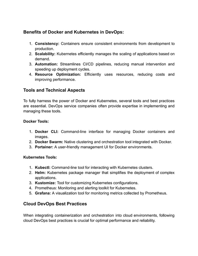 Harnessing Containerization And Orchestration In Devops A Deep Dive Into Docker And Kubernetes