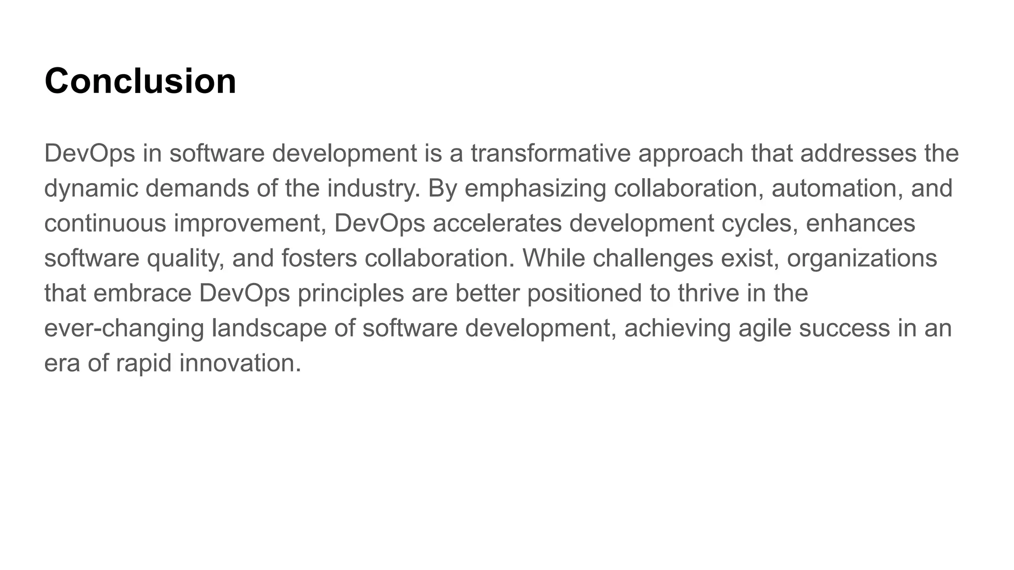 Devops In Software Development Streamlining Processes For Agile Success Ppt