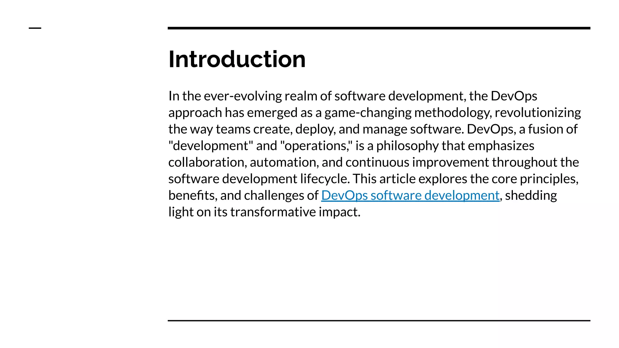 Devops In Software Development Streamlining Processes For Agile