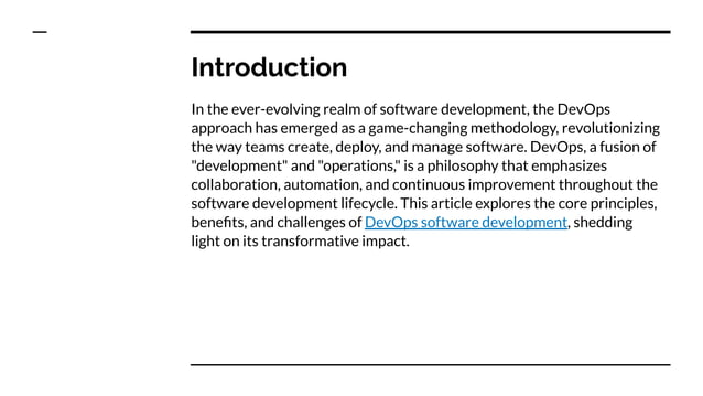 Devops In Software Development Streamlining Processes For Agile Success Ppt