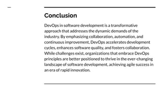 DevOps in Software Development | Streamlining Processes for Agile Success | PPT