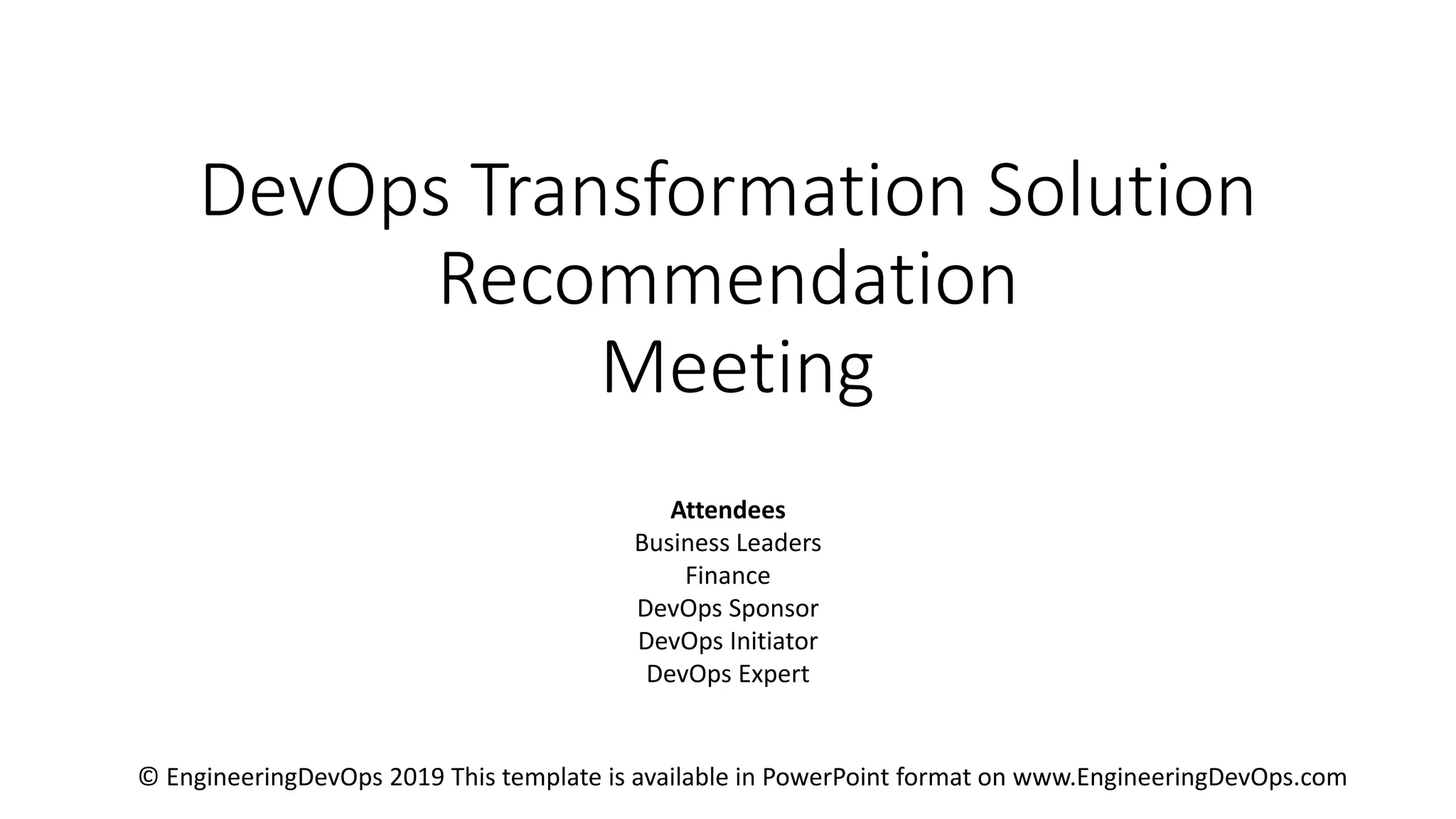 DevOps Transformation Solution Recommendation.pptx | Web Development | Internet