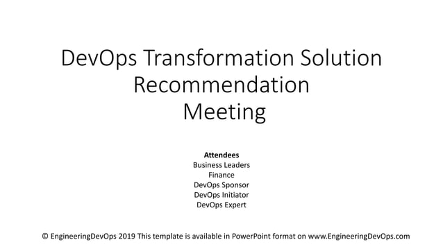 DevOps Transformation Solution Recommendation.pptx | Web Development | Internet