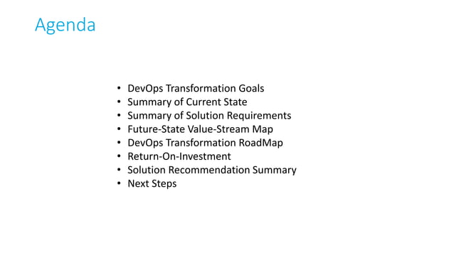 DevOps Transformation Solution Recommendation.pptx | Web Development | Internet