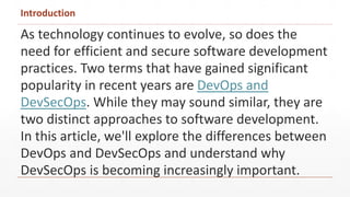 DevOps vs. DevSecOps: Understanding the Differences | PPT