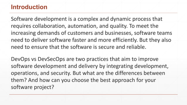 DevOps vs DevSecOps: How to Balance Speed and Security in Software Development | PPT