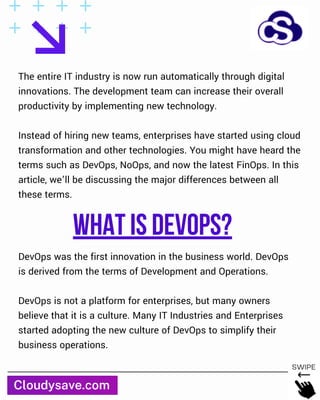 Dev ops vs noops vs finops | PDF