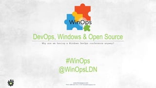 WinOps Conf 2015 - Steve Thair - Why we need a DevOps on Windows ...