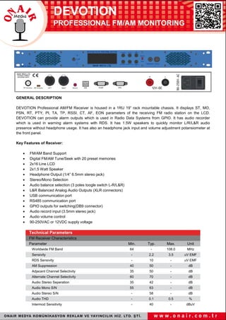FM MONITORING RECEIVER | PDF
