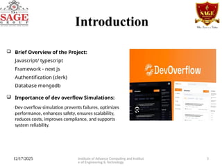 Dev Overflow - Major Project Computer Science Engineering | PPTX