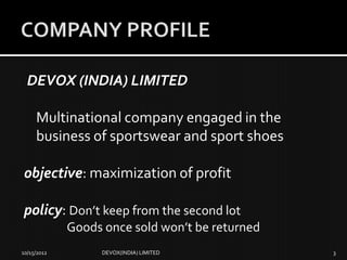 Devox (india) limited original | PPT