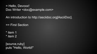 Asciidoctor, because documentation does not have to suck | PDF