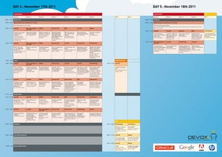 Devoxx2011 timesheet day3-4-5 | PDF
