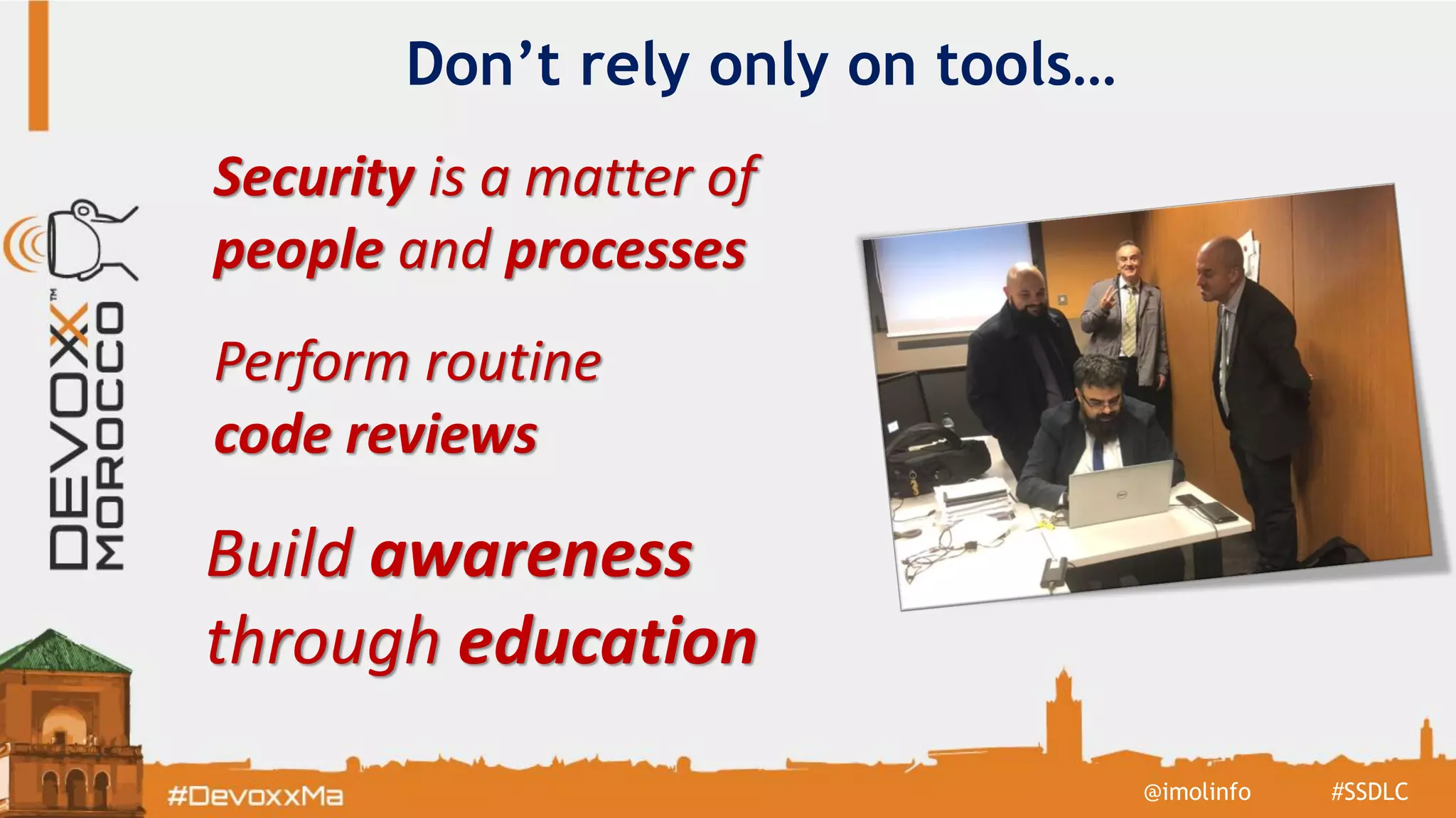 Secure Software Development Lifecycle - Devoxx MA 2018 | PDF