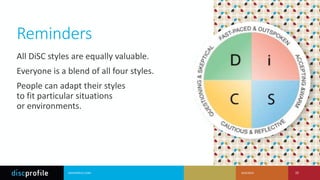 DiSC Personality Styles - Styles de personnalités DISC | PDF