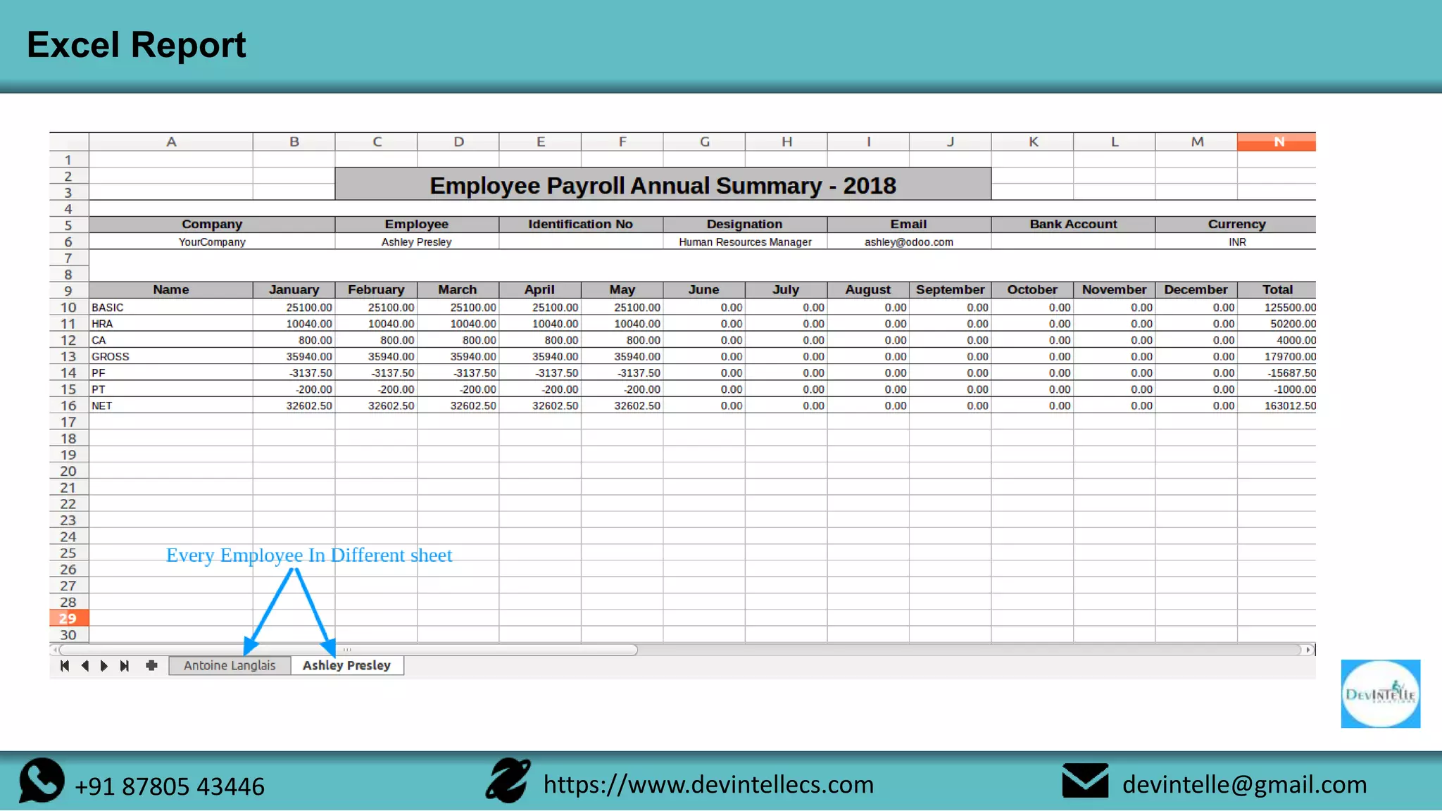 Employee Payroll Annually Summary Report | PPT
