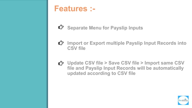 Payslip input (Export / Import payslip records in Oddo | PPT