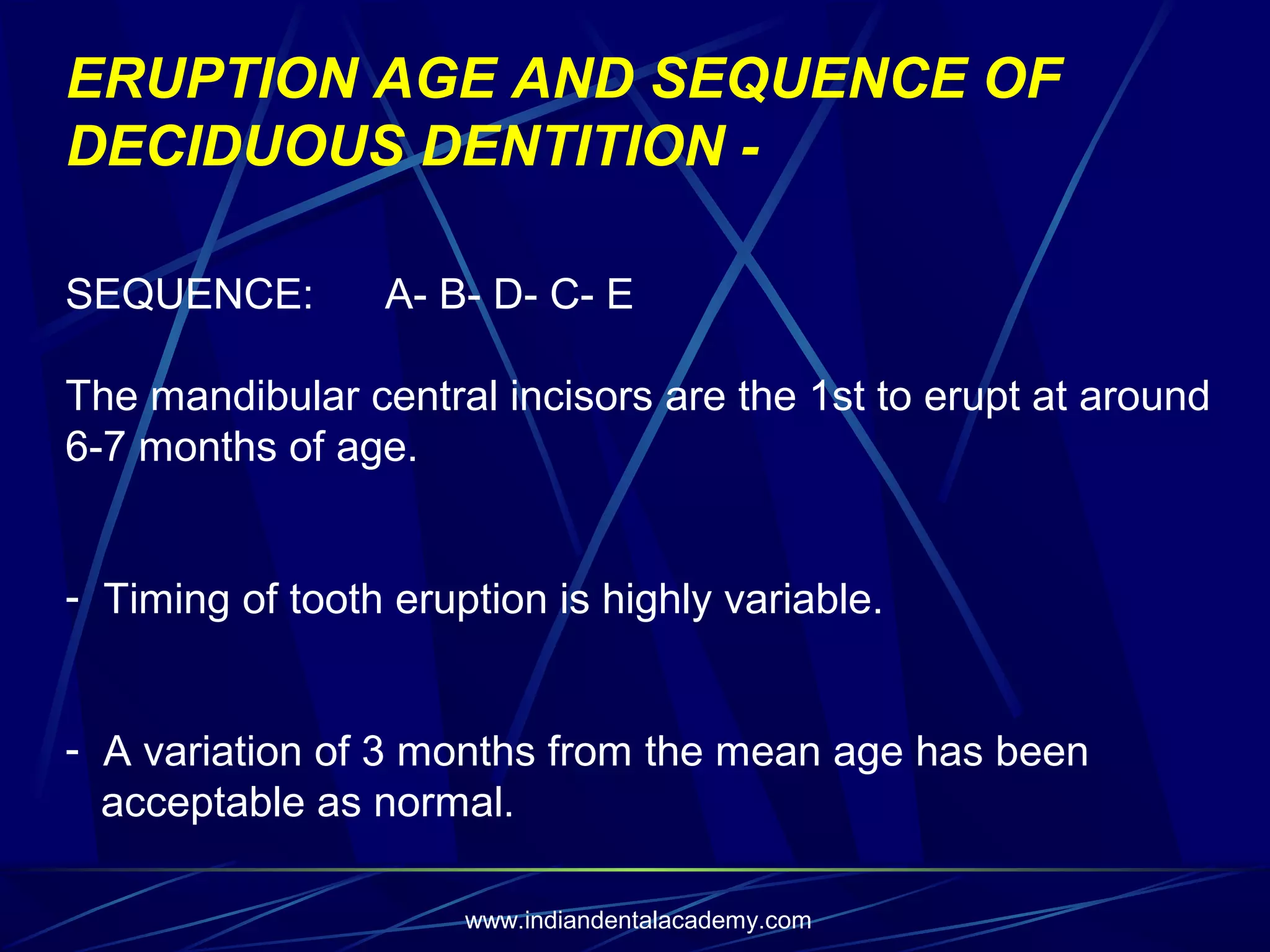 Development of primary dentition /certified fixed orthodontic courses ...
