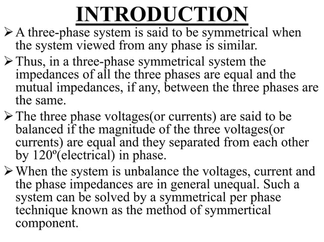 symmetrical component of power system | PPTX