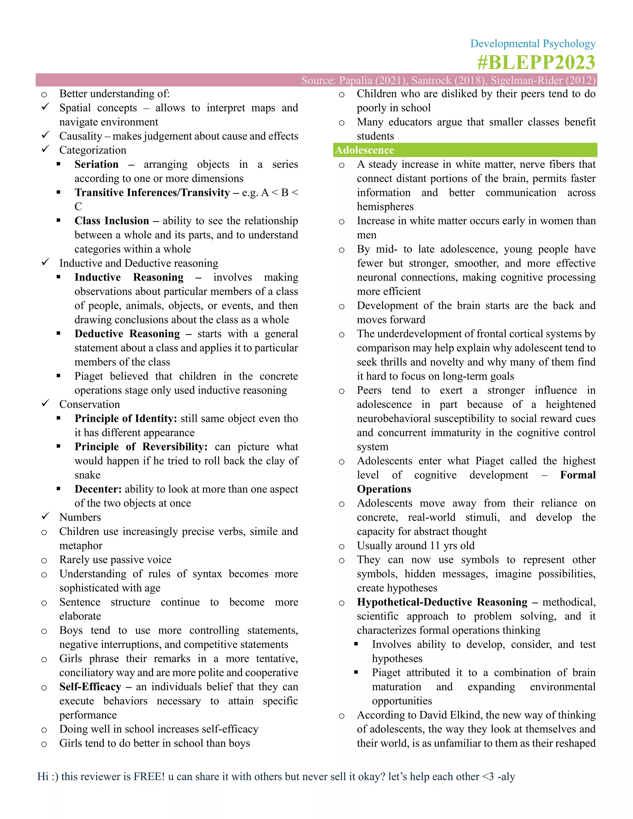 BLEPP Reviewer - Developmental Psychology | PDF | Genetics | Science